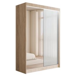 KLEIDERSCHRANK VESLI mit LED - 150 cm - Sonoma Eiche|Wei&szlig;