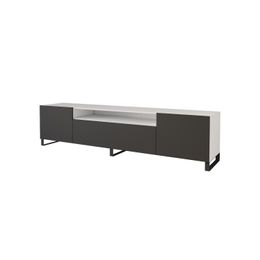 LOWBOARD ELIO-S 200x53x41 cm - Wei&szlig; / Schwarz