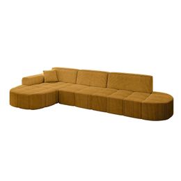 ECKSOFA Ottomane Links LIVO-L2 - 337x173x79,5 cm Senfgelb