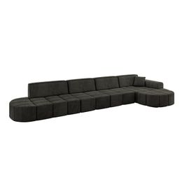 ECKSOFA Ottomane Rechts LIVO-L3 - 422x173x79,5 cm Schwarz