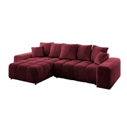 ECKSOFA Ottomane links ENIL-L 297x189x68 Bordeaux Velours