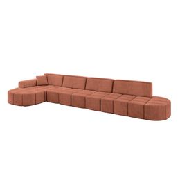 ECKSOFA Ottomane Links LIVO-L3 - 422x173x79,5 cm Apricot