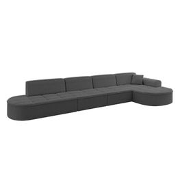 ECKSOFA Ottomane Rechts TARO-L3 - 413x171x79,5 cm Grau