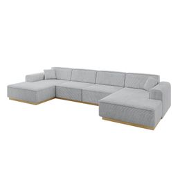 WOHNLANDSCHAFT IREA-U2-v2 - 386x165x80 cm Grau