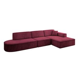 ECKSOFA Ottomane Rechts IREA-L2-v4 - 327x165x77 cm Bordeauxrot