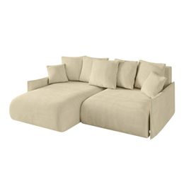 ECKSOFA Ottomane links ONESK-L -v1 216x177x72 Beige Velours