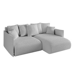 ECKSOFA Ottomane rechts ONESK-L 216x177x72 Hellgrau Boucl&eacute;