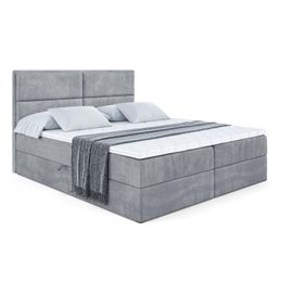 BOXBETT mit Matratze H3 und Lattenrost - AURA - 140x200 Grau