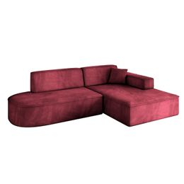 ECKSOFA Ottomane Rechts IREA-L1-v4 - 232x165x77 cm Bordeauxrot