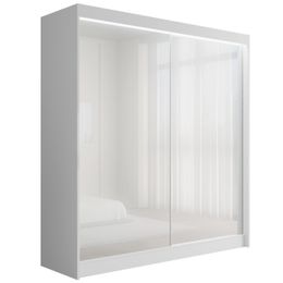 KLEIDERSCHRANK PEKA mit LED - 200 cm - Wei&szlig;