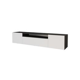 LOWBOARD ELIO-W 200x40x41 cm - Schwarz / Wei&szlig;