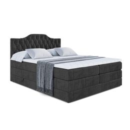 BOXSPRINGBETT VILA-1 KING - 200x200 - H3/H4 - Schwarz