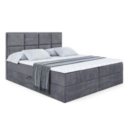 BOXBETT mit Matratze H3 und Lattenrost - NOVA - 140x200 Dunkelgrau