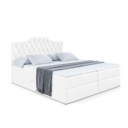 BOXBETT mit Matratze H4 und Lattenrost - VILA-1 - 120x200 cm - H4 - Wei&szlig; Hochglanz