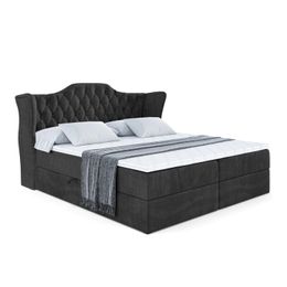 BOXBETT mit Matratze H4 und Lattenrost - VILA - 160x200 cm - H4 - Schwarz
