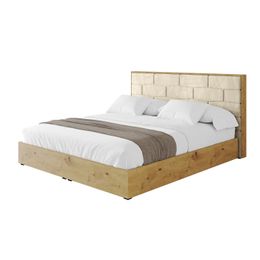 POLSTERBETT mit Bettkasten und Lattenrost, Bett mit Matratze H3/H4 - ENZO8 180x200 Beige