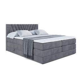 BOXSPRINGBETT ERNINA KING - 140x200 - H3/H4 - Dunkelgrau