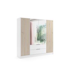 KLEIDERSCHRANK NERA - 200 cm - Wei&szlig;|Eiche Artisan