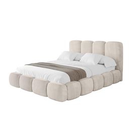 POLSTERBETT mit Bettkasten und Lattenrost, Boxbett ohne Matratze - KALA 200x200 Beige
