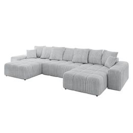 WOHNLANDSCHAFT ENIL-U 401x189x68 Grau Cord