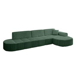ECKSOFA Ottomane Rechts LIVO-L2 - 337x173x79,5 cm Gr&uuml;n