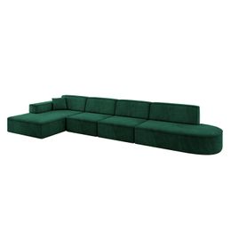 ECKSOFA Ottomane Links IREA-L3-v4 - 412x165x77 cm Gr&uuml;n