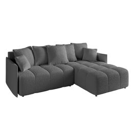 ECKSOFA Ottomane rechts LONLI-L 251x189x68 Platinfarben Boucl&eacute;