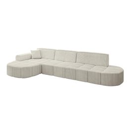 ECKSOFA Ottomane Links LIVO-L2 - 337x173x79,5 cm Creme