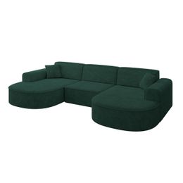 WOHNLANDSCHAFT MARI-U1 - 303x171x79 cm Gr&uuml;n Velours