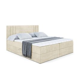 BOXBETT mit Matratze H3 und Lattenrost - IDRIKO - 140x200 cm Beige