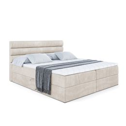 BOXBETT mit Matratze H4 und Lattenrost - CELESTIA - 140x200 cm - H4 - Ecru