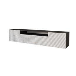LOWBOARD ZENO-W 200x40x41 cm - Schwarz / Wei&szlig;