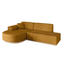 ECKSOFA Ottomane Links ARRIO-L1 - 243x171x83 cm Senfgelb