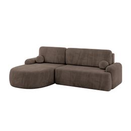 ECKSOFA mit Schlaffunktion und Bettkasten LIRA-L - 264x172x89 Braun