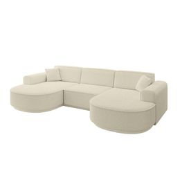 WOHNLANDSCHAFT MARI-U1-v3 - 303x171x83 cm Beige Boucl&eacute;