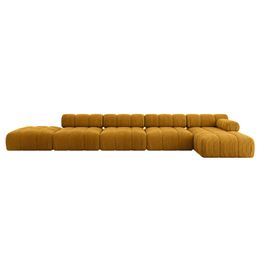 ECKSOFA modulares Sofa Lizur-L3 - 475x160x70 cm Senfgelb Cord