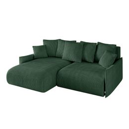 ECKSOFA Ottomane links ONESK-L -v1 216x177x72 Gr&uuml;n Cord