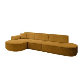 ECKSOFA Ottomane Links MARI-L2-v3 - 328x171x83 cm Senfgelb Cord