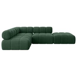 ECKSOFA modulares Sofa Favio-L1 - 285x190x70 cm Gr&uuml;n Cord
