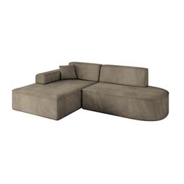 ECKSOFA Ottomane Links IREA-L1-v3 - 234x171x79 cm Braun