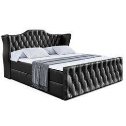 BOXBETT VILA-Z - 200x200 cm - H3 - Schwarz Hochglanz