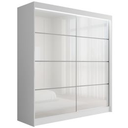 KLEIDERSCHRANK PEKA III mit LED - 200 cm - Wei&szlig;
