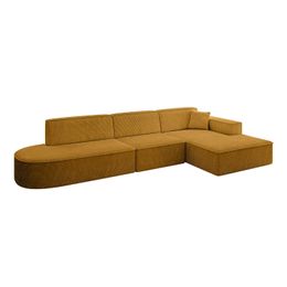ECKSOFA Ottomane Rechts IREA-L2-v4 - 327x165x77 cm Senfgelb