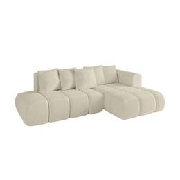 ECKSOFA Ottomane Rechts CLOUD-L-v1 280x185x90 Beige Boucl&eacute;