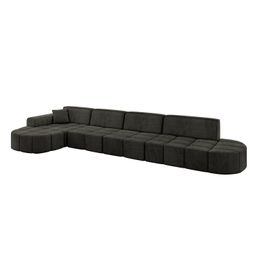 ECKSOFA Ottomane Links LIVO-L3 - 422x173x79,5 cm Schwarz