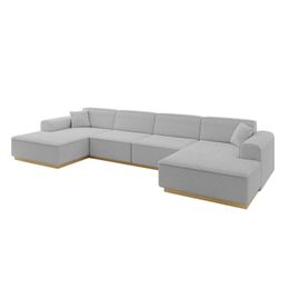 WOHNLANDSCHAFT IREA-U2-v2 - 386x165x80 cm Hellgrau