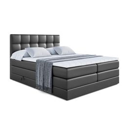 BOXSPRINGBETT MARCE KING - 120x200 - H3/H4 - Schwarz Hochglanz