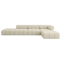 ECKSOFA modulares Sofa Kerru-L2 - 380x190x70 cm Beige Boucl&eacute;
