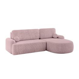 ECKSOFA mit Schlaffunktion und Bettkasten LIRA-L - 264x172x89 Rosa