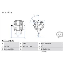 Bosch Generator 0986048380 f&uuml;r Ford